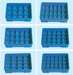 - TGK - 東京硝子器械 TryWinZ / Fine中仕切コンテナー ブルー 本体のみ TC-1 PP製